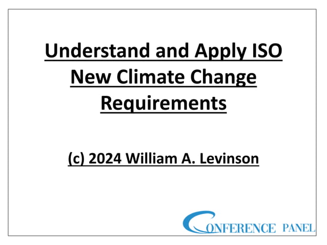 Understand and Apply ISO New Climate Change Requirements | PDF