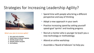 The Agile Leader: Tips to Build Agility | PPTX