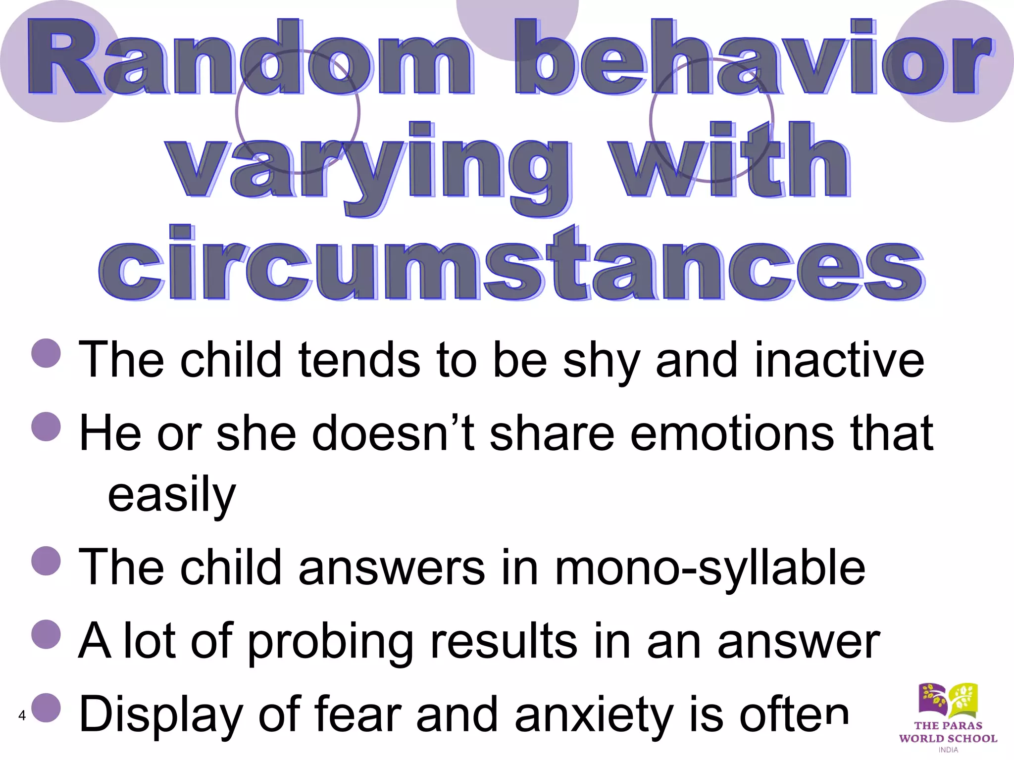 Reason Behind Your Child’s Behavior? | PPT