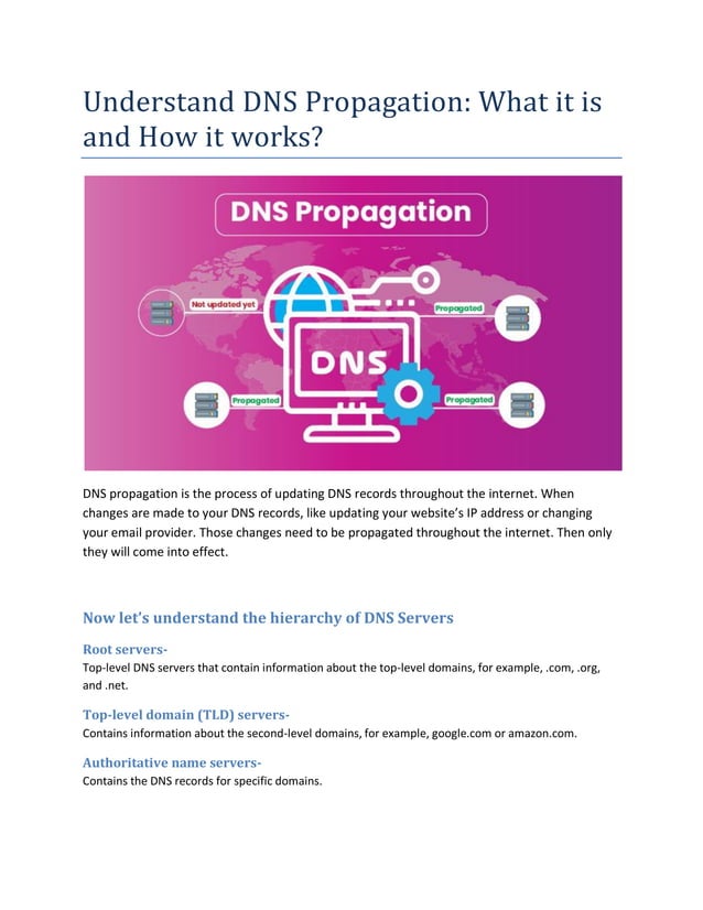Understand DNS Propagation.pdf | Web Hosting | Internet