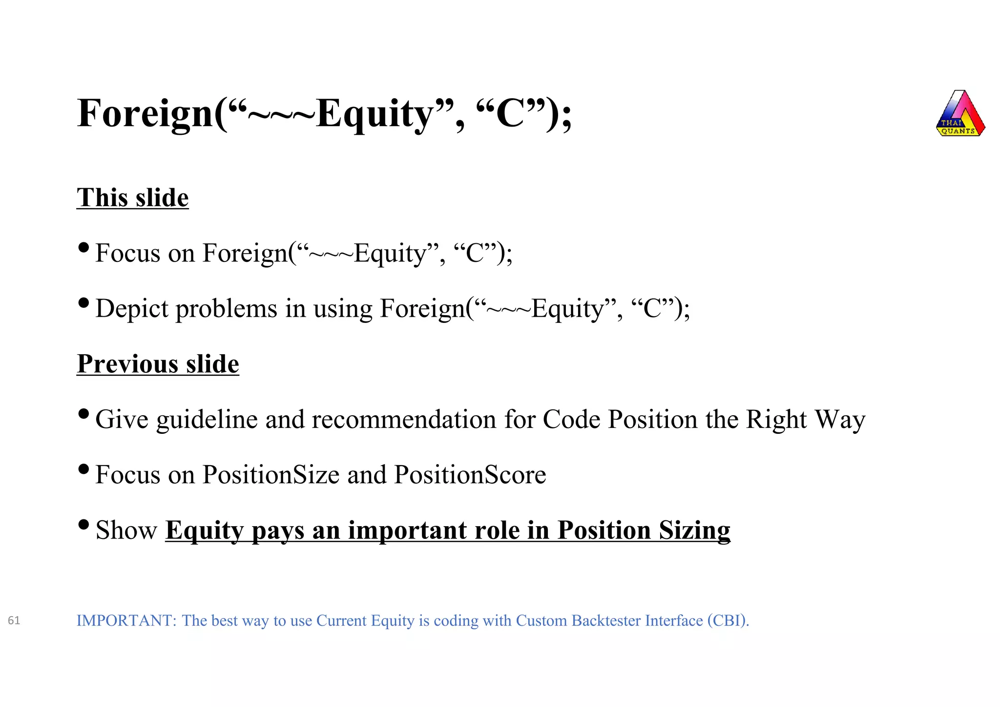 Understand Foreign Equity in AmiBroker | PPT