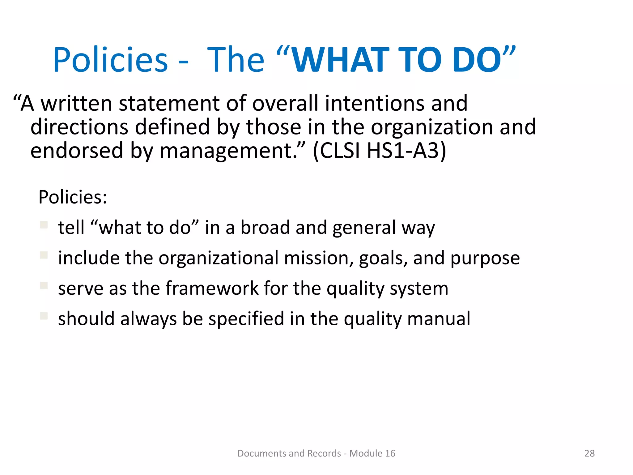 Understand guidelines for documentation, collecting documentation ...