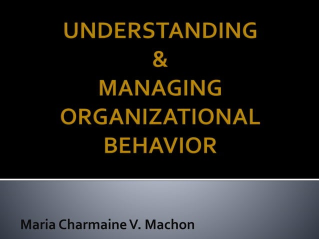 Understanding & Managing Organizational Behavior | PPT