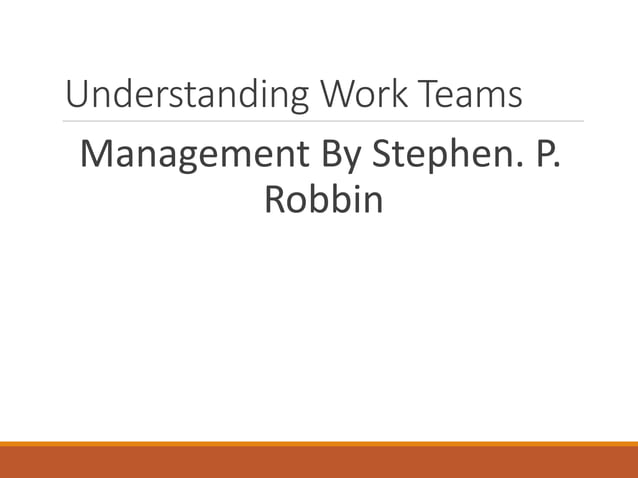 Understanding Work Teams | PPT