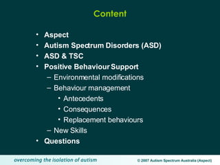 Understanding Autism and Positive Behaviour Support (focus on Tuberous ...