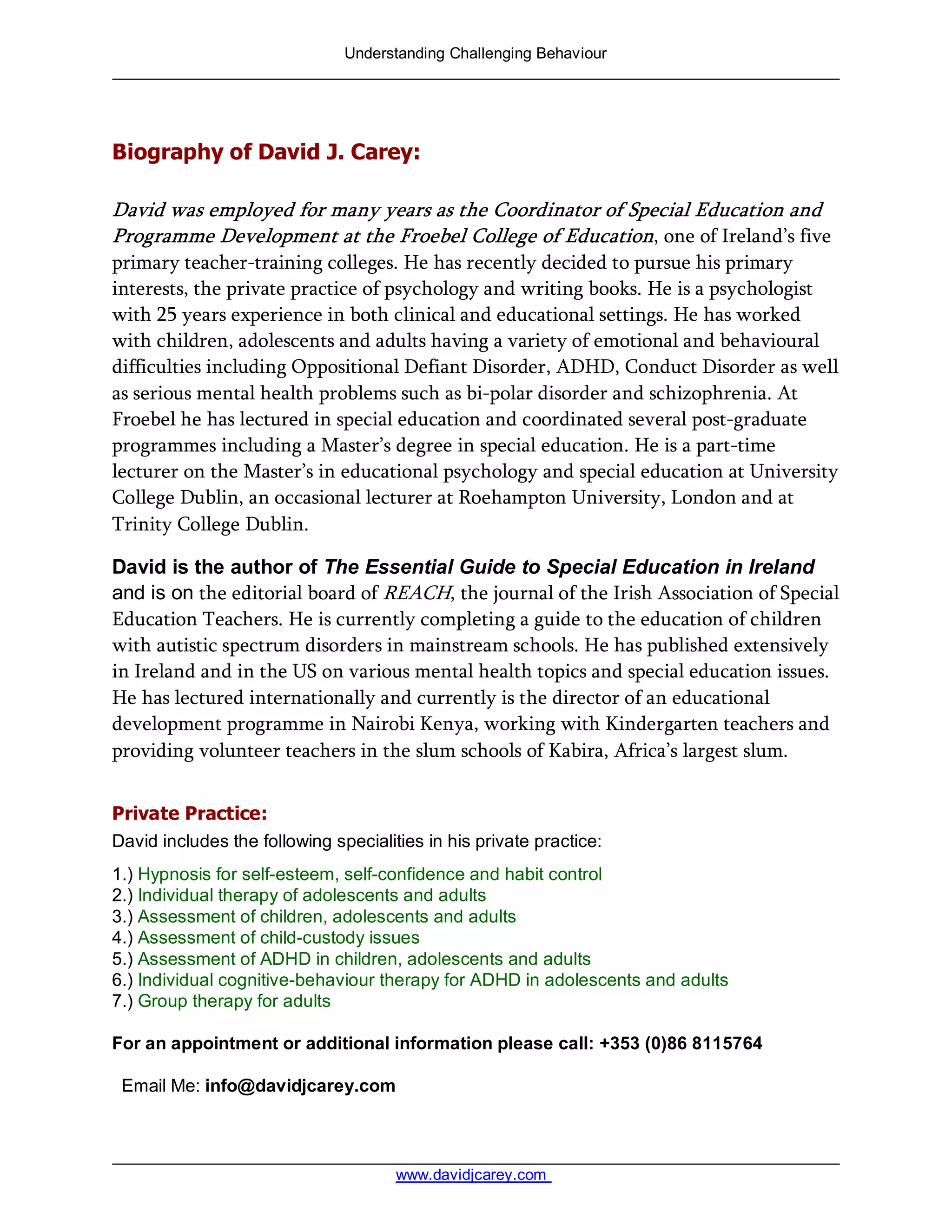 Understanding Challenging Behavior | PDF