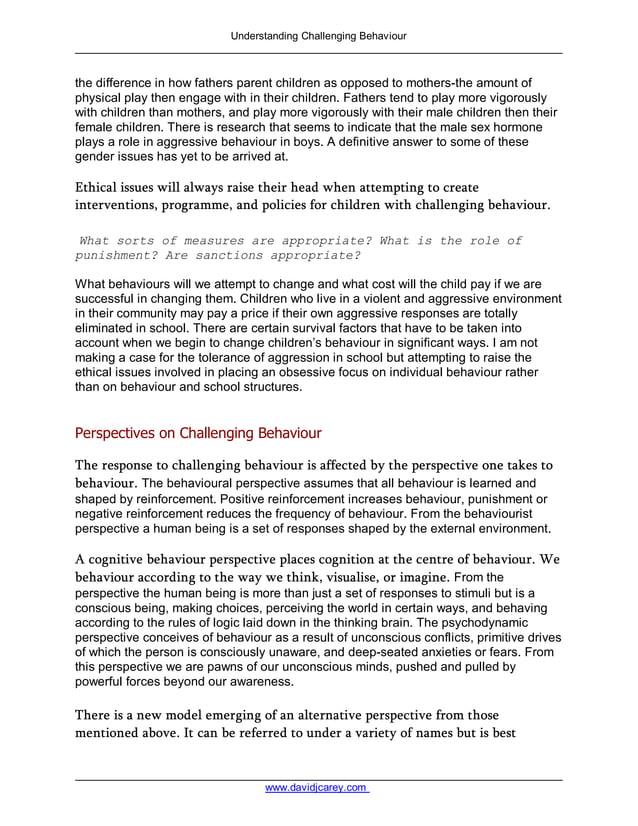 Understanding Challenging Behavior | PPT