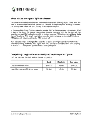 Understanding Diagonal Spreads | PDF