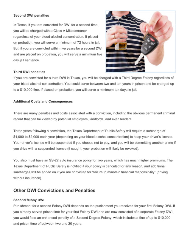 Understanding DWI penalties in Texas | PDF | Crime & Harmful Acts to ...
