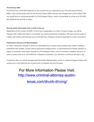 Understanding DWI penalties in Texas | PDF | Crime & Harmful Acts to ...