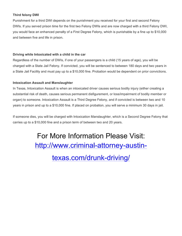 Understanding DWI penalties in Texas | PDF | Crime & Harmful Acts to ...