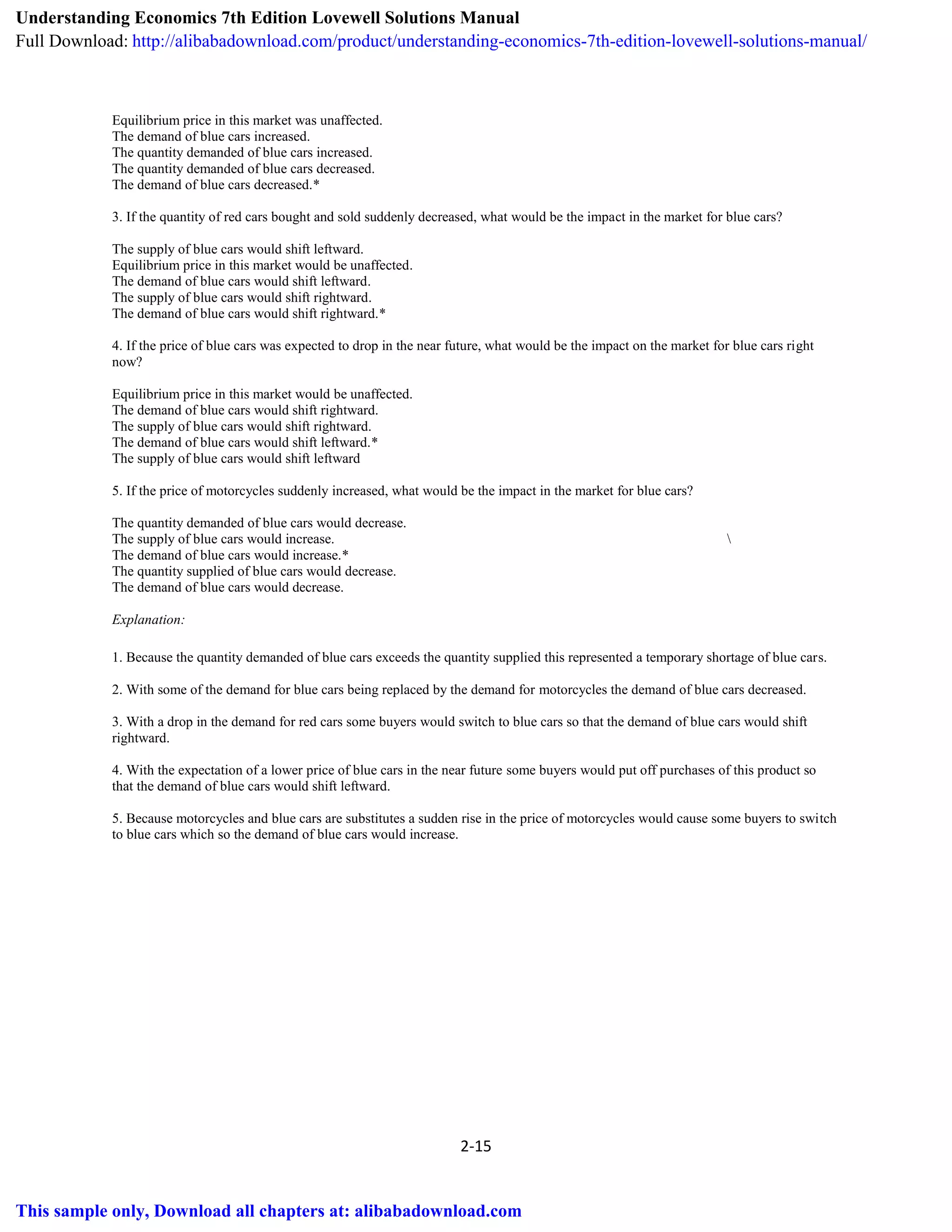 Understanding Economics 7th Edition Lovewell Solutions Manual | PDF