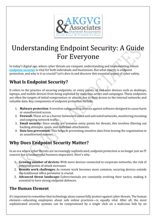 Understanding Endpoint Security: A Guide For Everyone | PDF