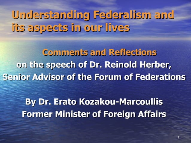 Understanding Federalism Comments And Reflections | PPT