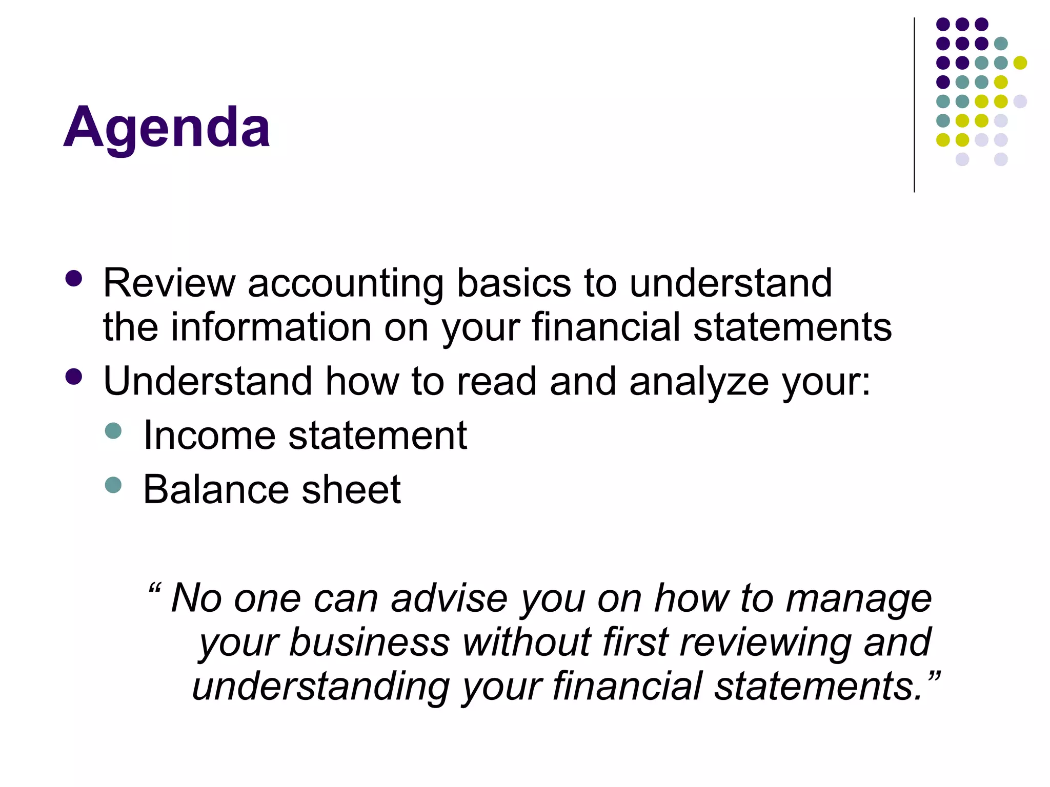 Understanding financial-statements-revised-2012-10-7-12 | PPT