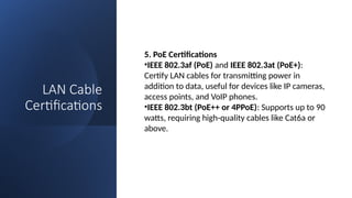 "LAN Cabling: Installation & Maintenance Basics" | PPT