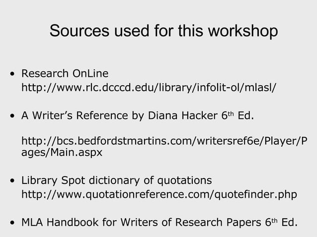 Understanding MLA Documentation Style3 | PPT