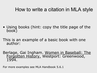 Understanding MLA Documentation Style3 | PPT