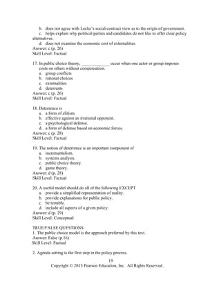 Understanding Public Policy 14th Edition Dye Test Bank | PDF