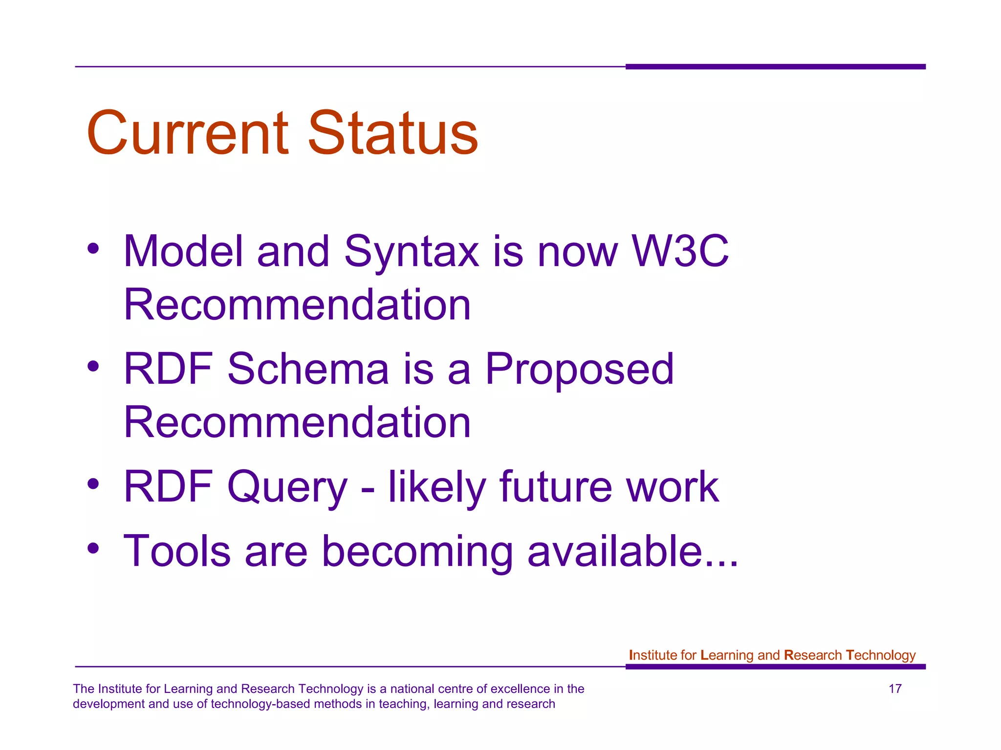 Understanding Rdf The Resource Description Framework In Context 1999 Ppt