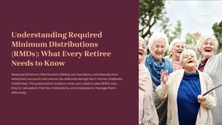 An Overview of Required Minimum Distributions | PDF
