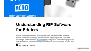 Understanding RIP Software for Printers! | PPT