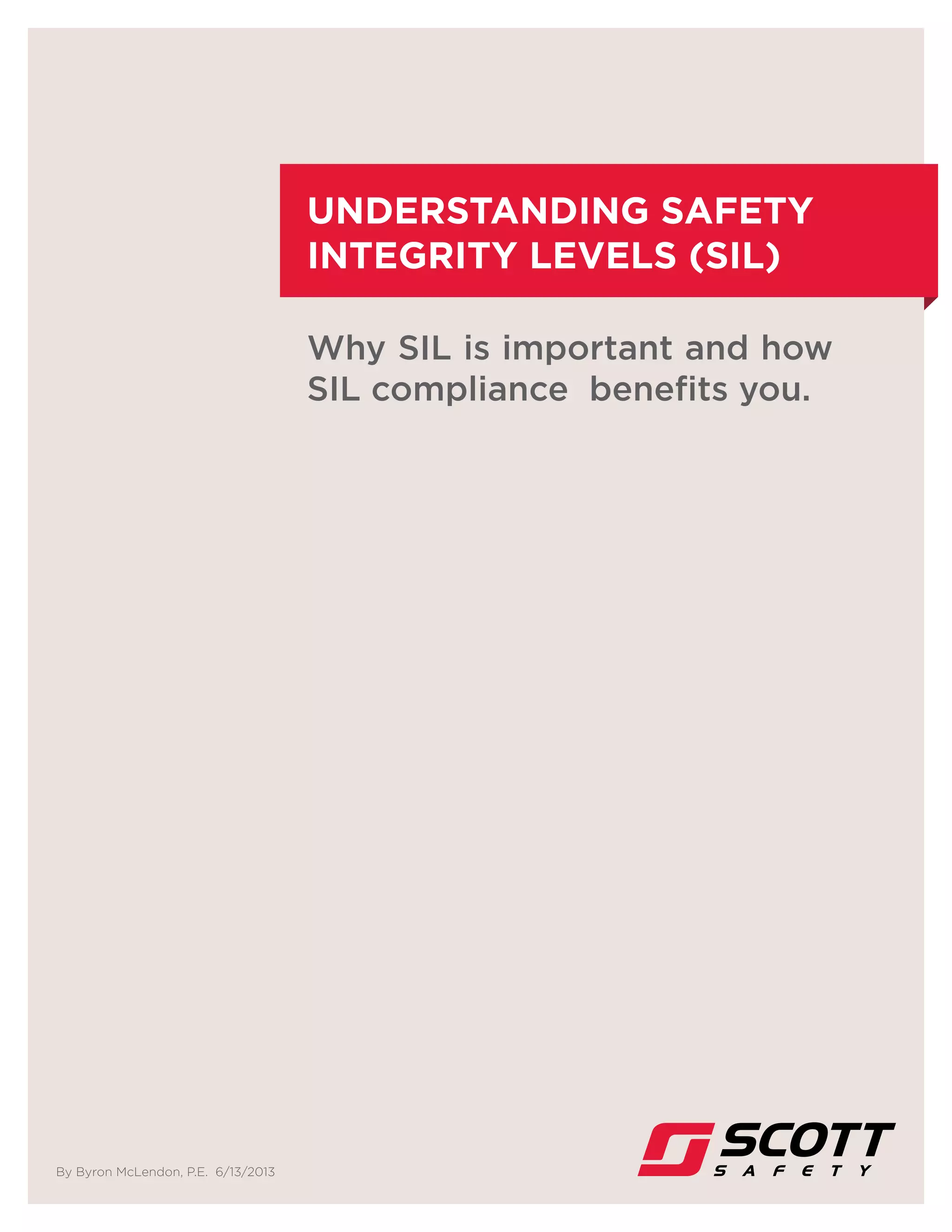 Understanding Safety Level Integrity Levels (SIL) | PDF