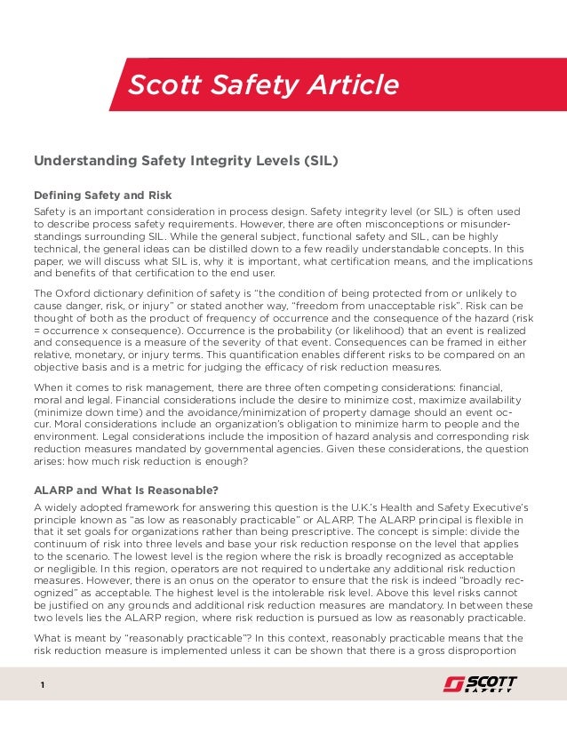 Understanding Safety Level Integrity Levels (SIL)