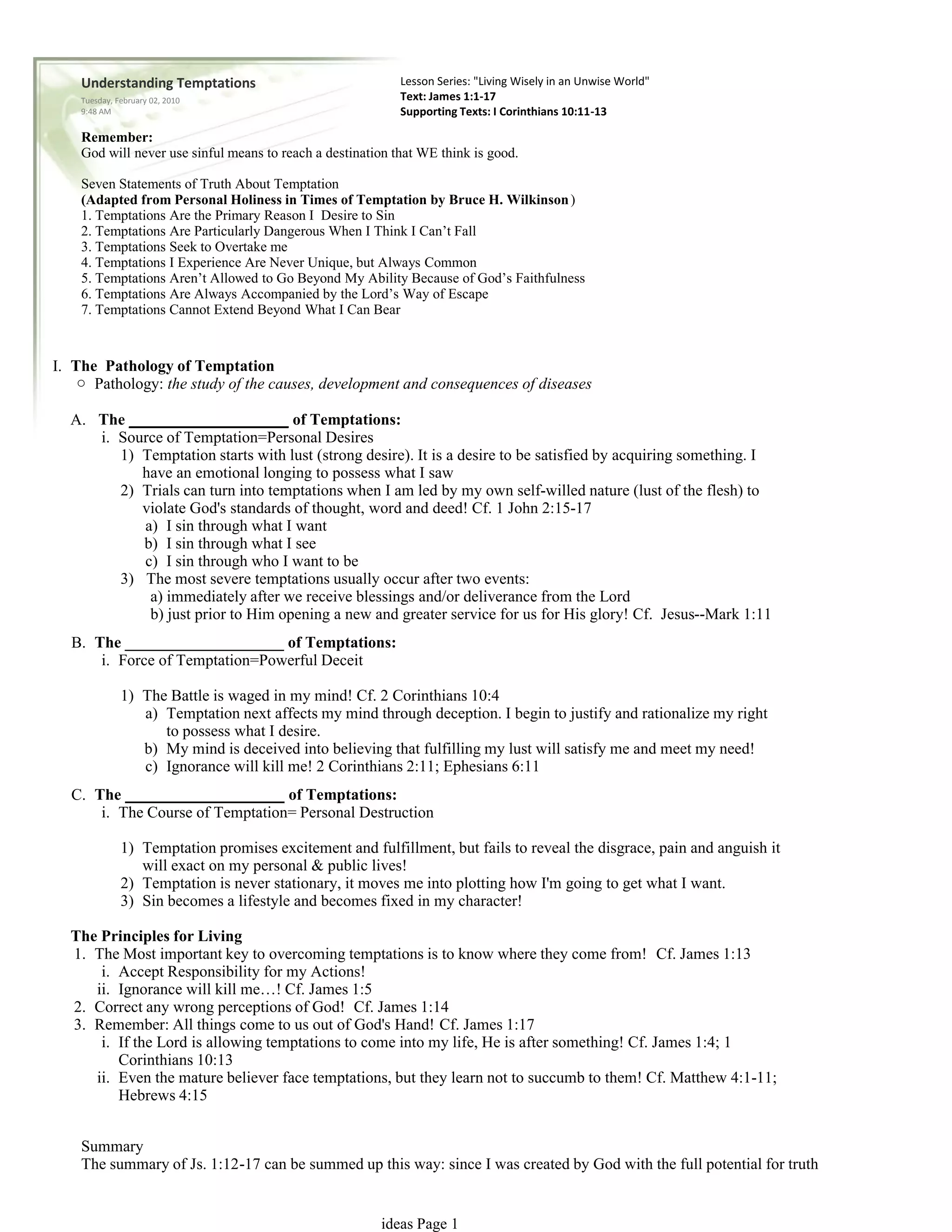 Understanding Temptations | PDF