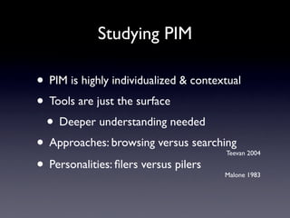 Understanding the Evolution of Users' Personal Information Practices | PPT