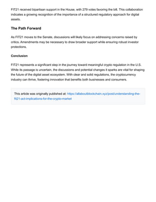 Understanding the FIT21 Act Implications for the Crypto Market | PDF