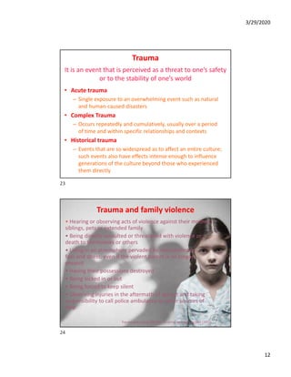 Understanding the impact of trauma on behavior | PDF