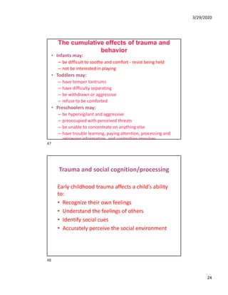 Understanding the impact of trauma on behavior | PDF