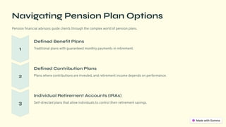 Understanding the Role of a Pension Financial Advisor | PDF