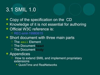 Understanding the SMIL Standards