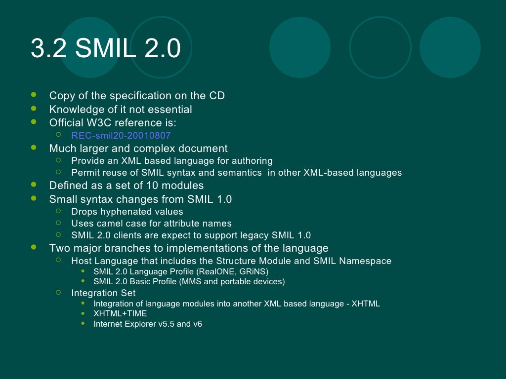 Understanding the SMIL Standards