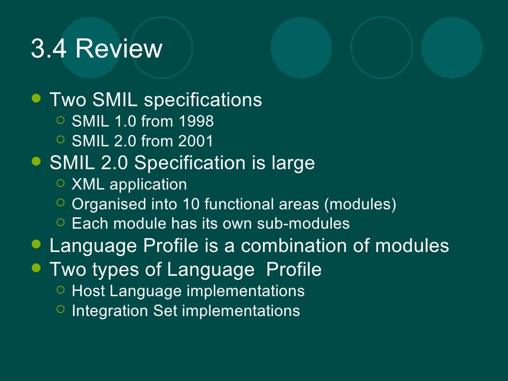 Understanding the SMIL Standards