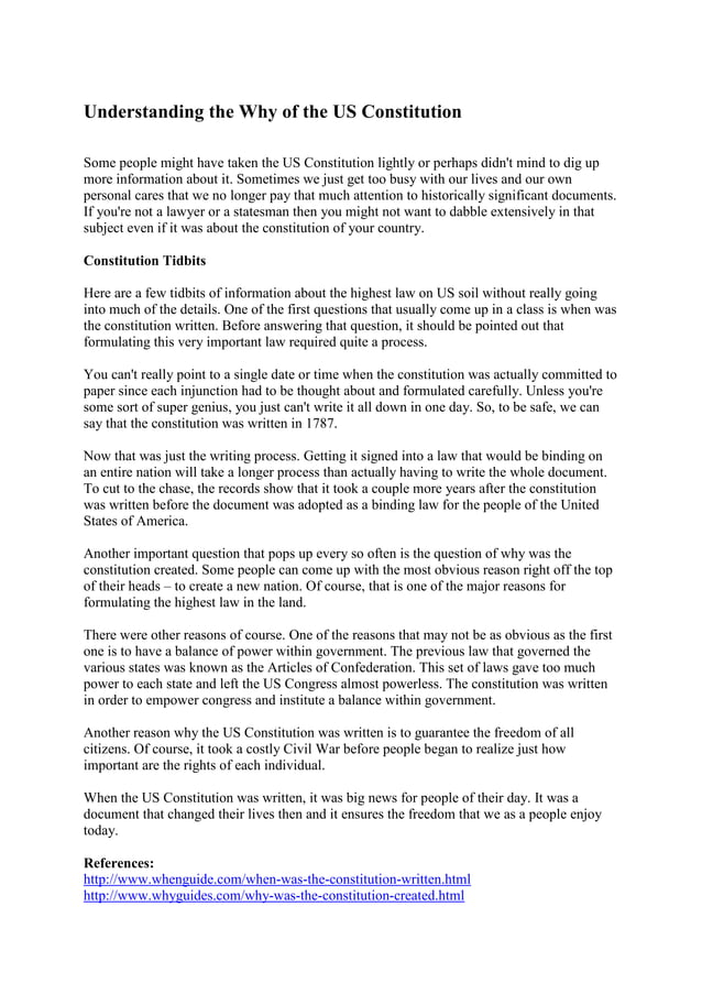 Understanding US Constitution | PDF | Law