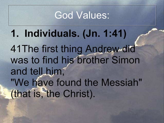 Understanding What God Values | PPT