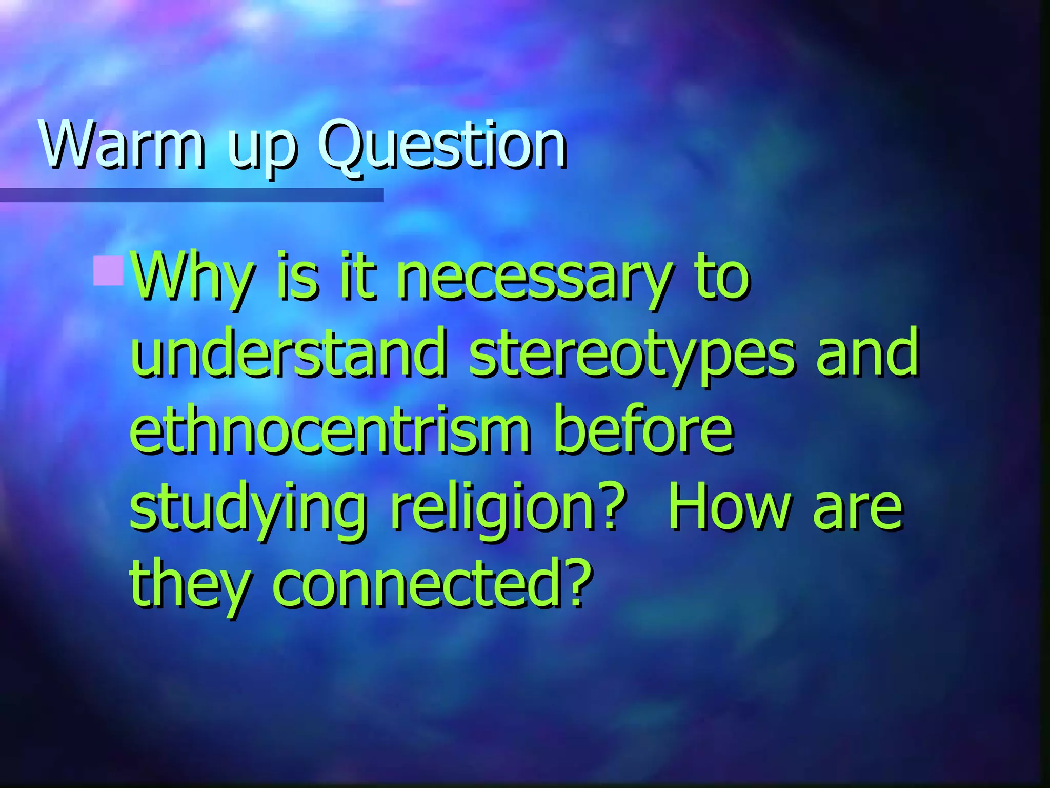 Understanding World Religions Chart Day 2 | PPT