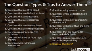 Understanding 15 pmi question types by adekunle adeniyi taskmodes_march ...