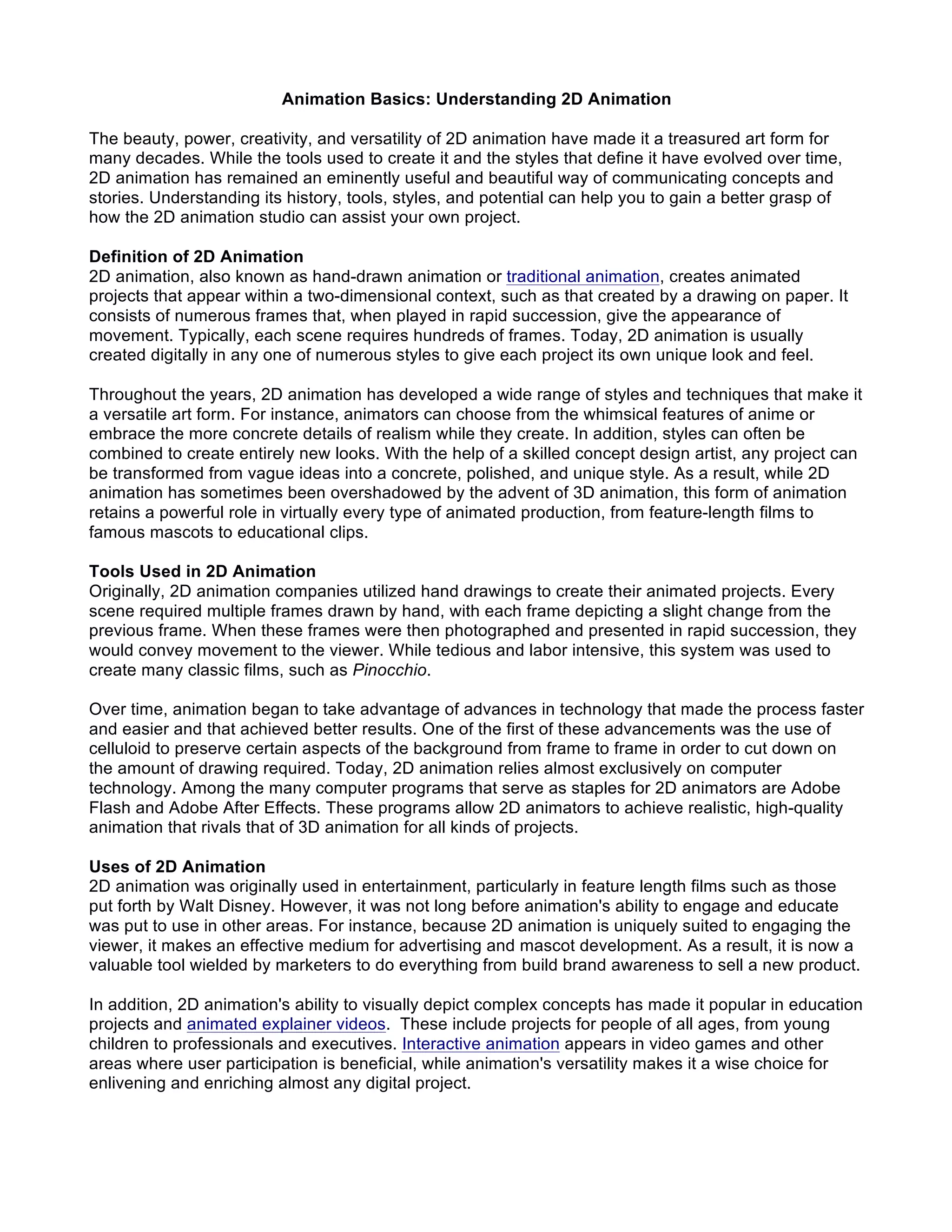 Understanding 2D Animation | PDF | Computer Animation | Computer ...