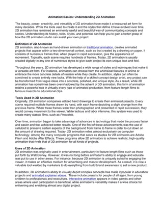 Understanding 2D Animation | PDF