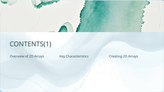 Understanding 2D Array with example in programming language c | PPTX