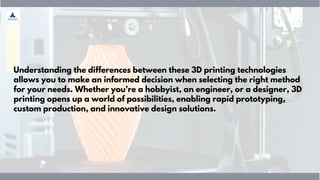 Understanding 3D Printing FDM, DLP, SLA Overview | PDF