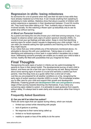 3 Warning Signs of Autism Spectrum Disorder (ASD) | PDF