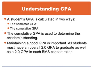 BMS and Academic Standing | PPT