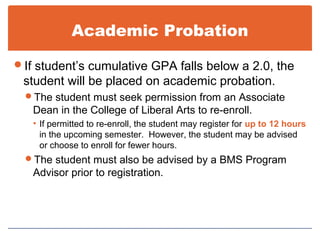 BMS and Academic Standing | PPT