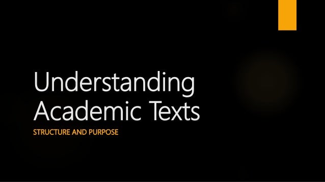 Understanding academic texts