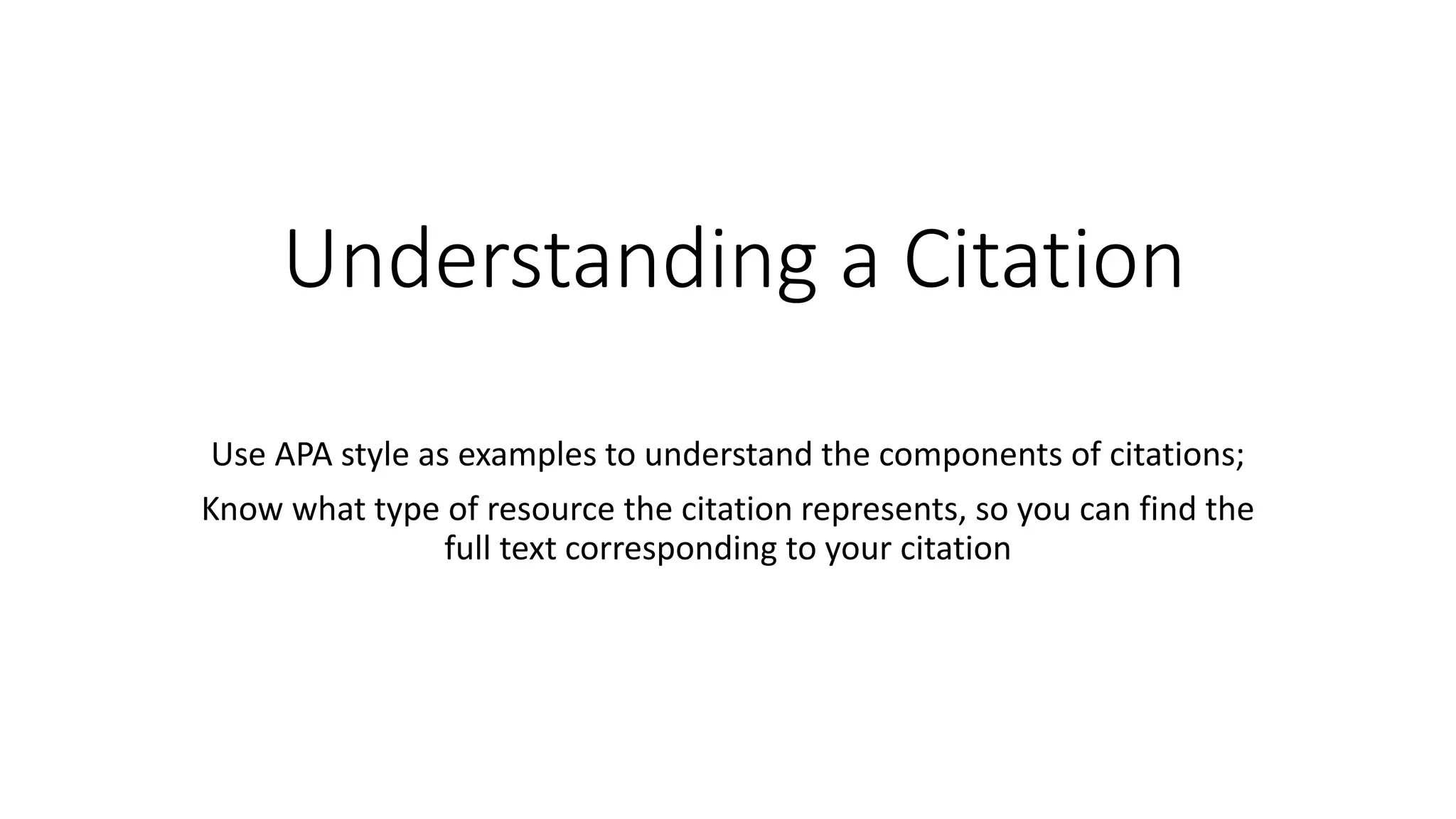Understanding a citation | PPTX